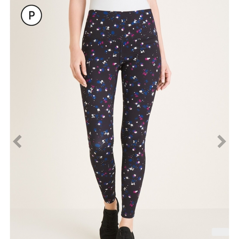 Chicos Zenergy So Slimming Paint Splatter Leggings - Gem
